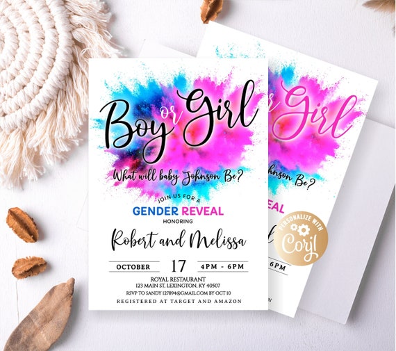 Gender Neutral Baby Shower Invitation Electronic Gender - Etsy