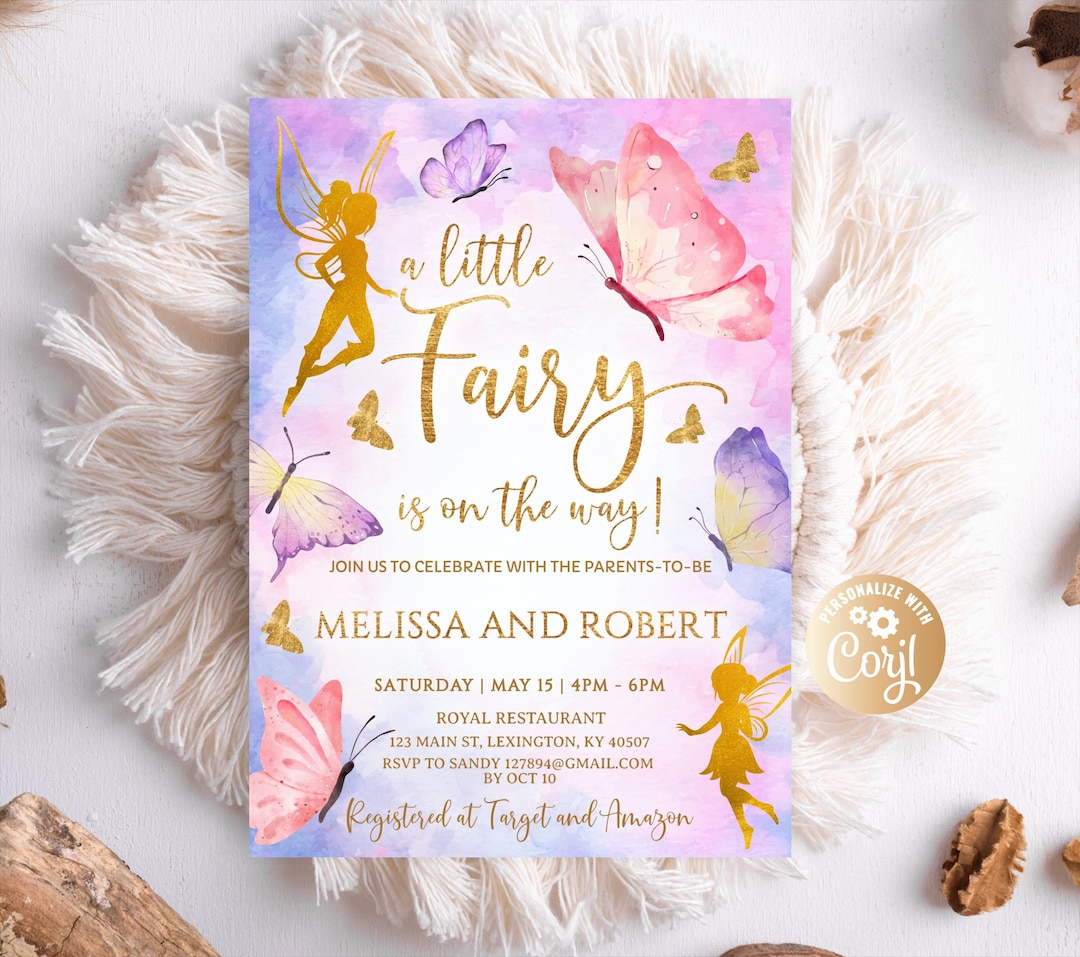 Fairy Baby Shower Invitation, for Girl, Little Fairy, Magical Fairies ...