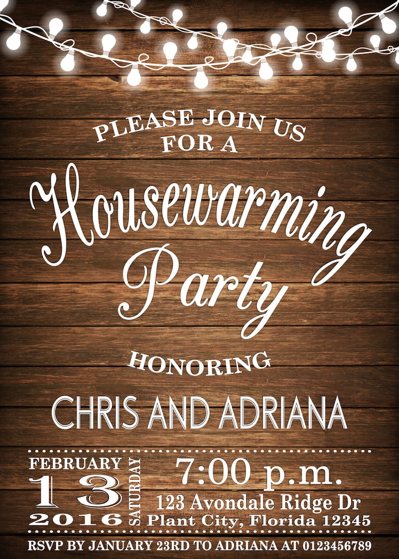 Housewarming Party Invitation Rustic Housewarming Party | Etsy