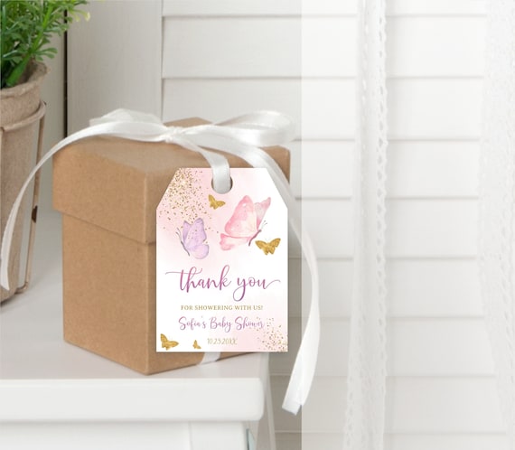 Editable Butterfly Favor Tags Party Favors Tag Editable - Etsy