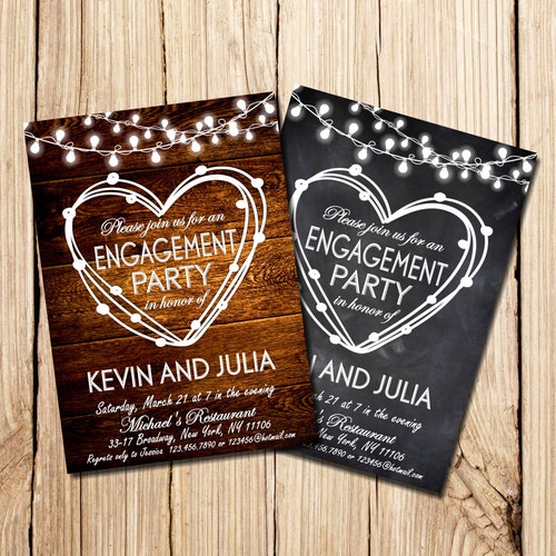 Rustic Engagement Invitation Engagement Party Invitation - Etsy