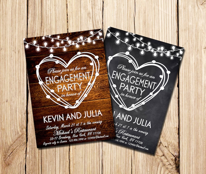 Rustic Engagement Invitation Engagement Party Invitation - Etsy