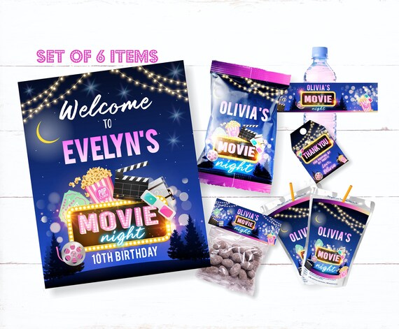 Movie Night Bundle Printable Set Movie Night Printable Movie - Etsy