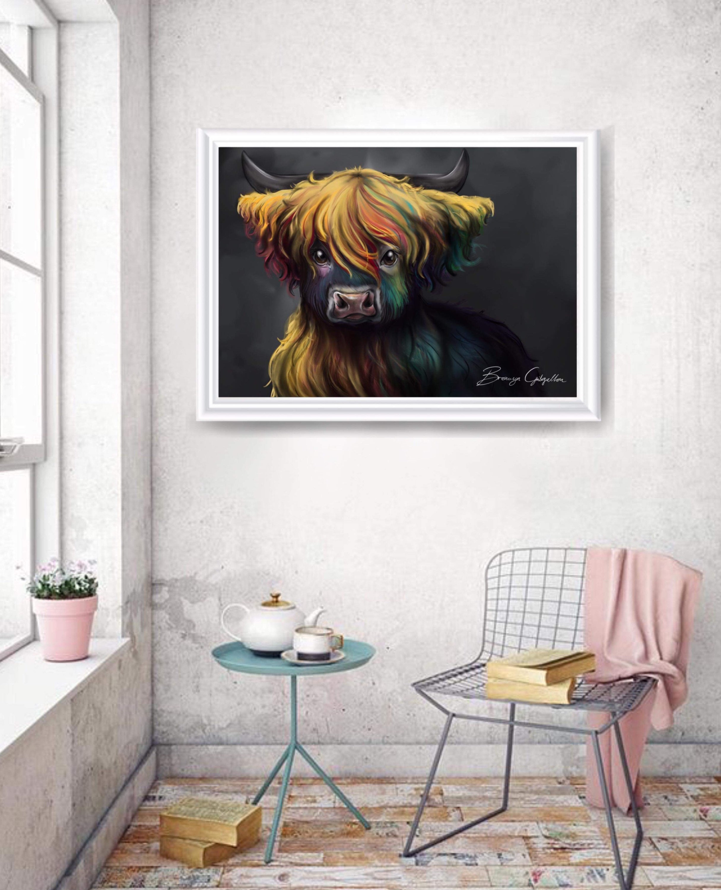 Candie Coo Rainbow Cow Colourful Cow Colorful Cow Highland | Etsy