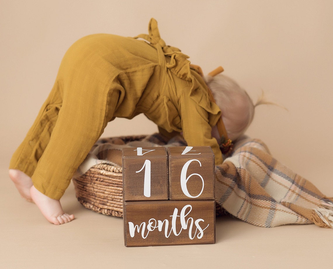 Baby Age Blocks Milestone Month Blocks Baby Shower Gift - Etsy
