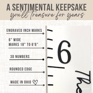 Modern Growth Chart Ruler 3D, Wooden Measuring Stick for Kids, Giant ...