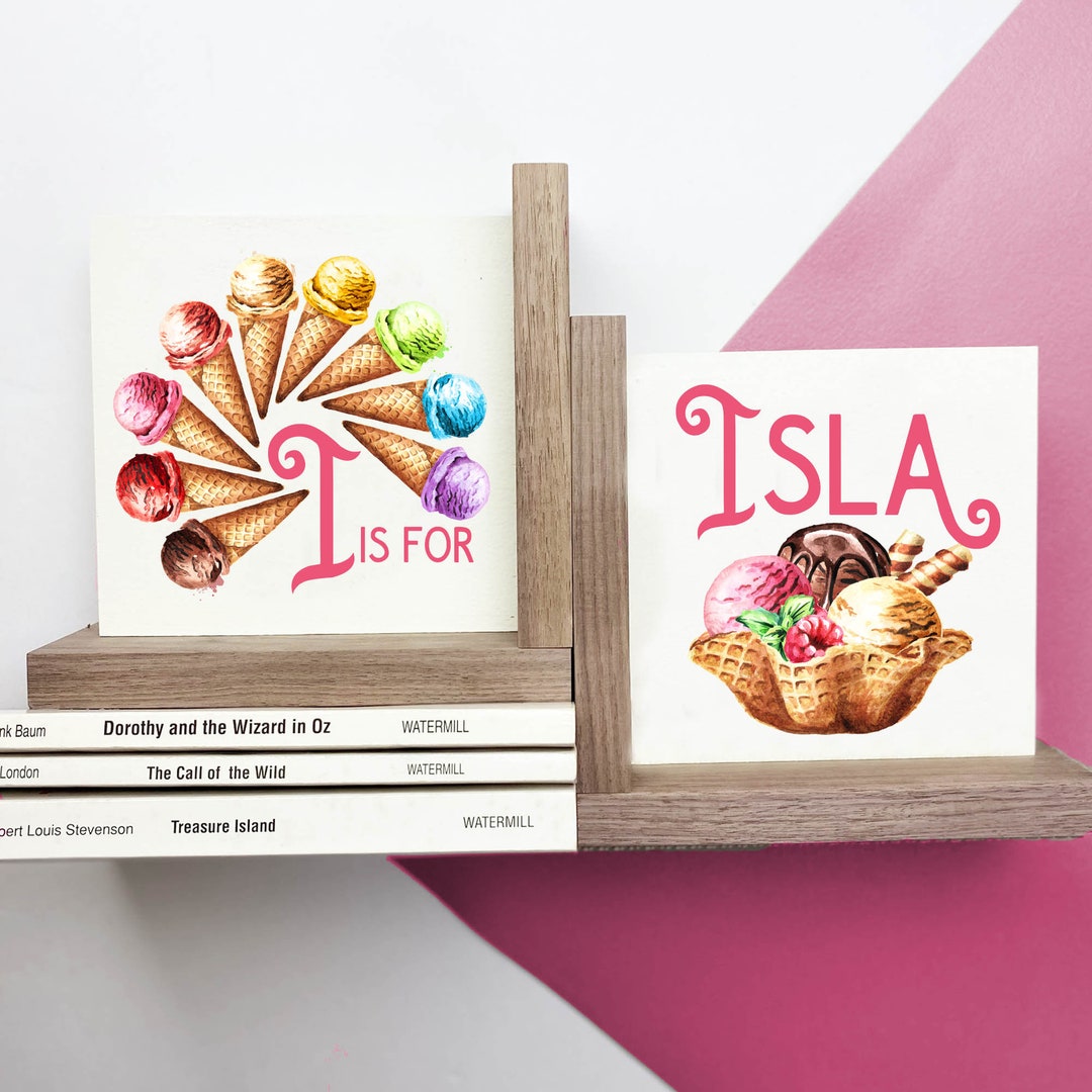 Ice Cream Children's Wooden Bookend, Ice Cream Birthday Party Decor ...