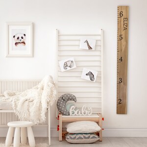 Hickory Growth Chart Ruler 3D Uppercase Font, Wooden Measuring Stick ...