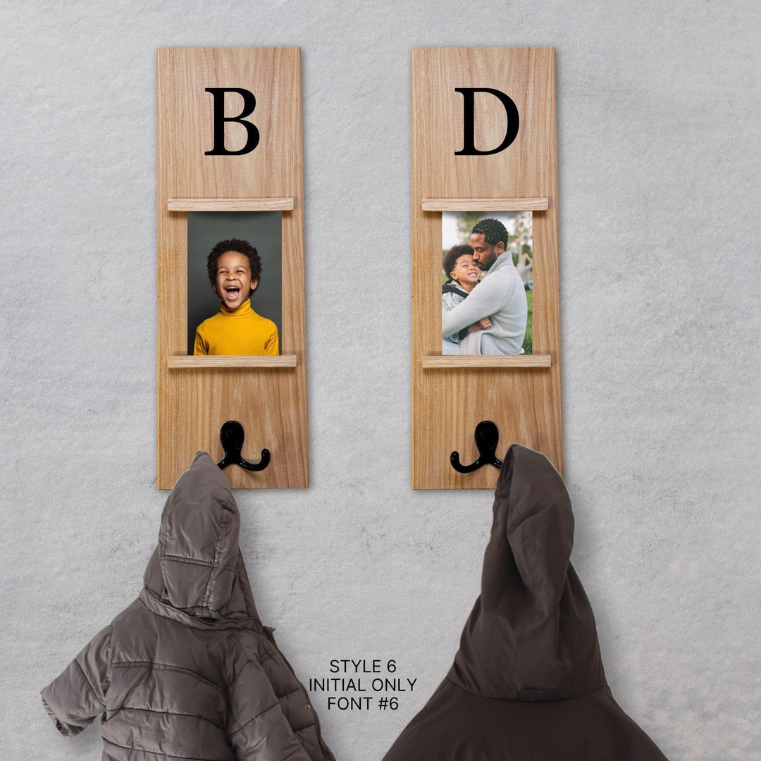 Hickory Coat Rack for Wall, Wooden Wall Mounted Backpack Rack, Coat ...