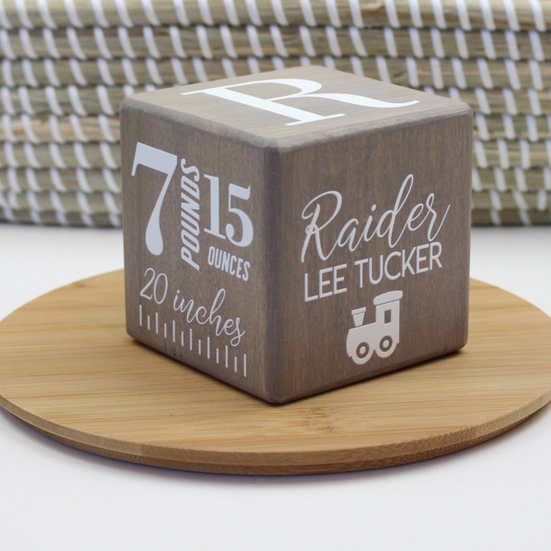 Newborn Birth Stat Blocks, Custom Baby Keepsake, Personalized Baby ...