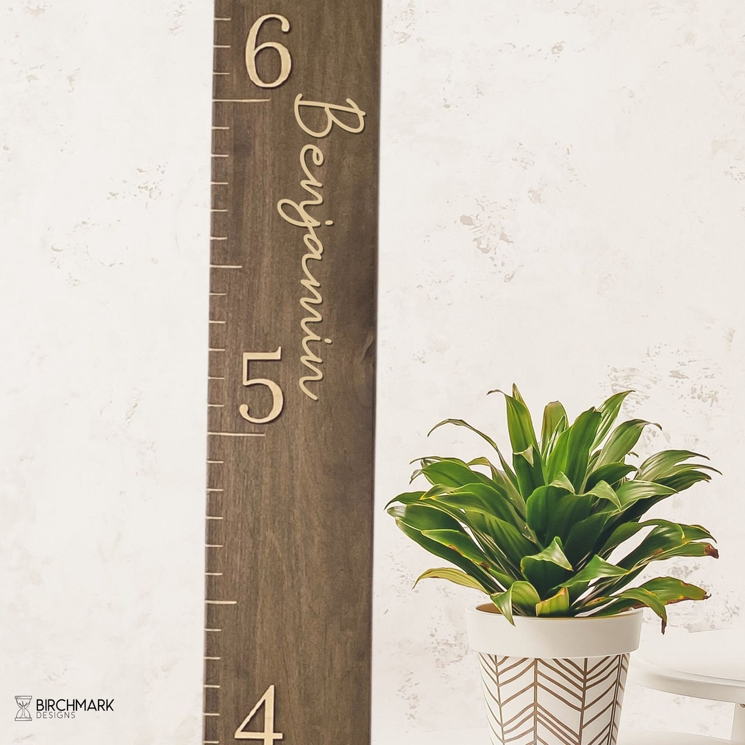 Growth Chart Ruler 3D, Wooden Measuring Stick for Kids, Giant Wall ...
