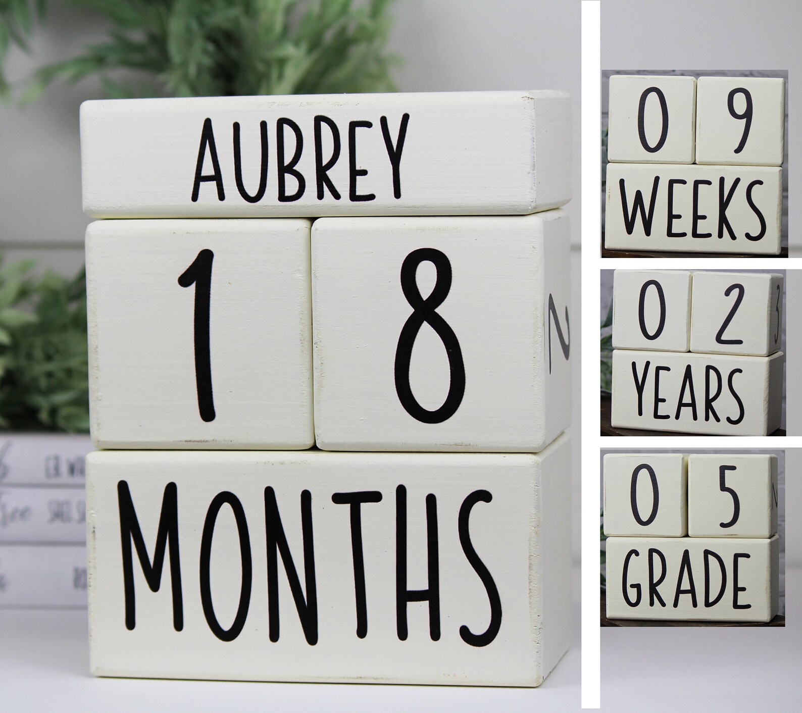Personalized Milestone Age Blocks for Boys and Girls - Etsy