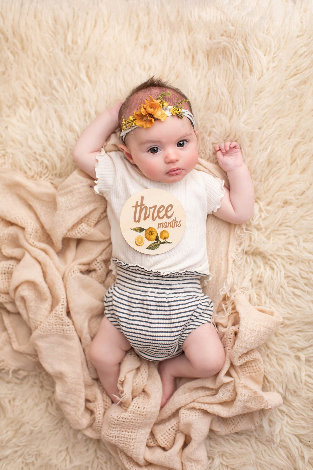 Lemon Baby Milestone Cards, Wooden Milestone Signs, Newborn Photography ...