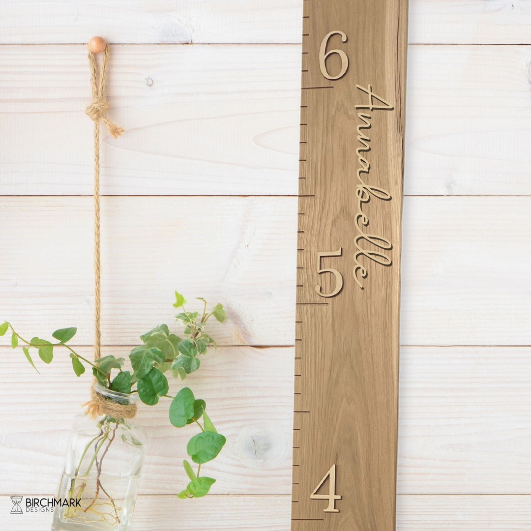 Natural Growth Chart Ruler 3D, Wooden Measuring Stick for Kids, Giant ...