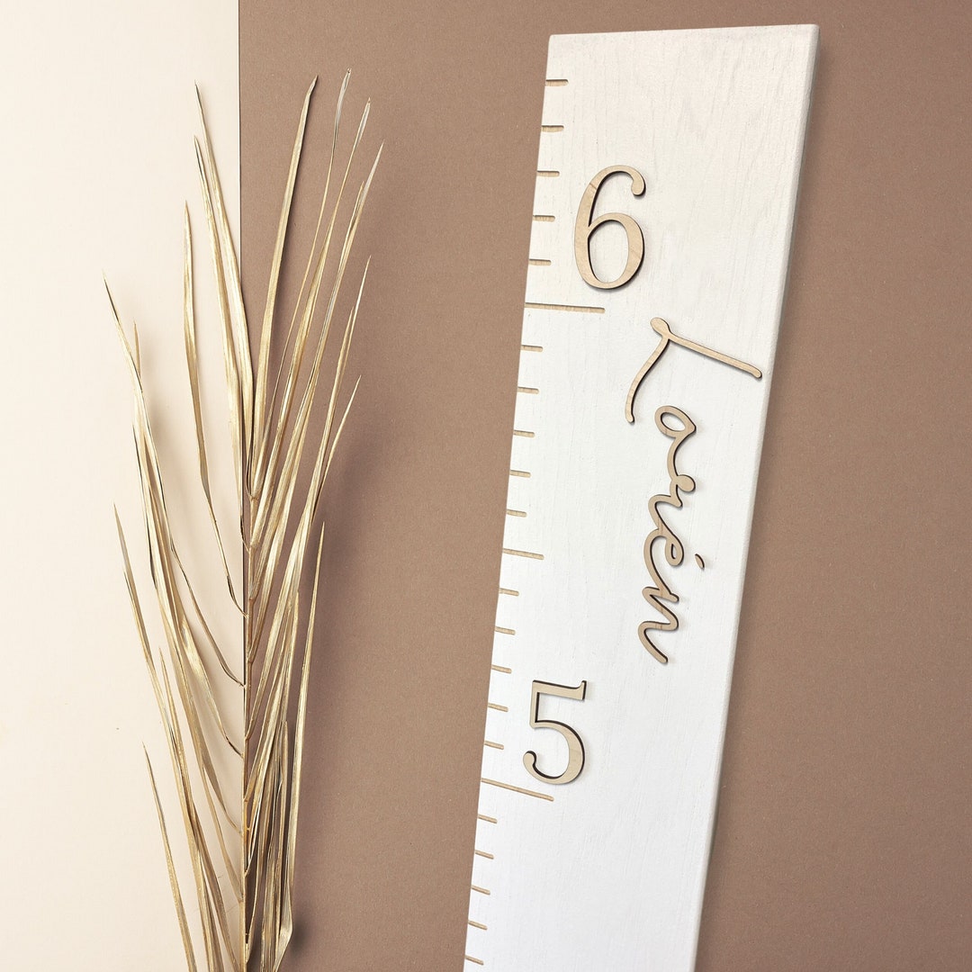 Growth Chart Ruler 3D, Wooden Measuring Stick for Kids, Giant Wall ...