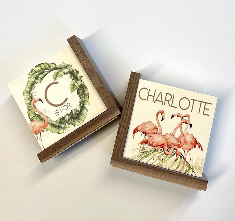 Flamingo Themed Nursery Kids Wooden Bookend Tropical | Etsy