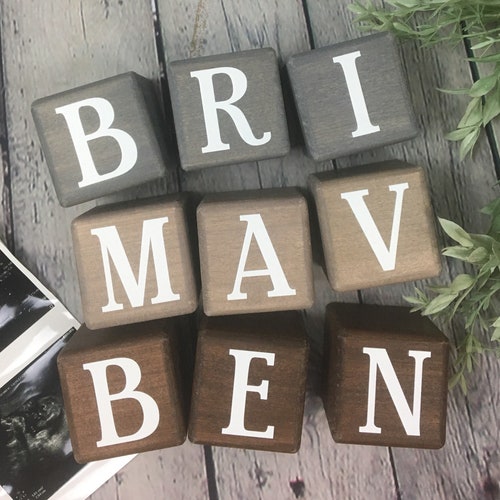 Personalized Letter Blocks Nursery Decor Wooden Blocks - Etsy