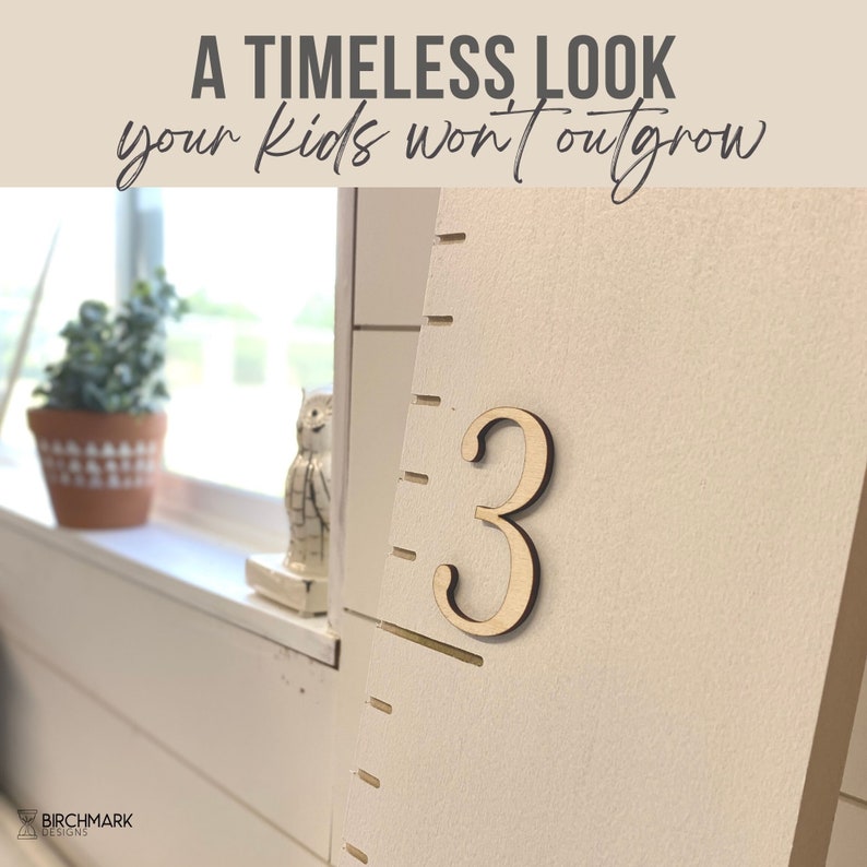 Growth Chart Ruler 3D, Wooden Measuring Stick for Kids, Giant Wall ...