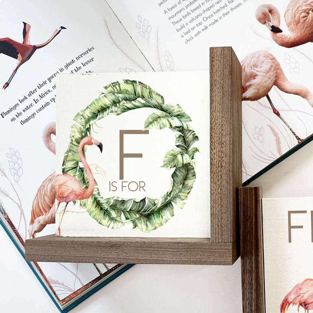 Flamingo Themed Nursery Kids Wooden Bookend Tropical | Etsy