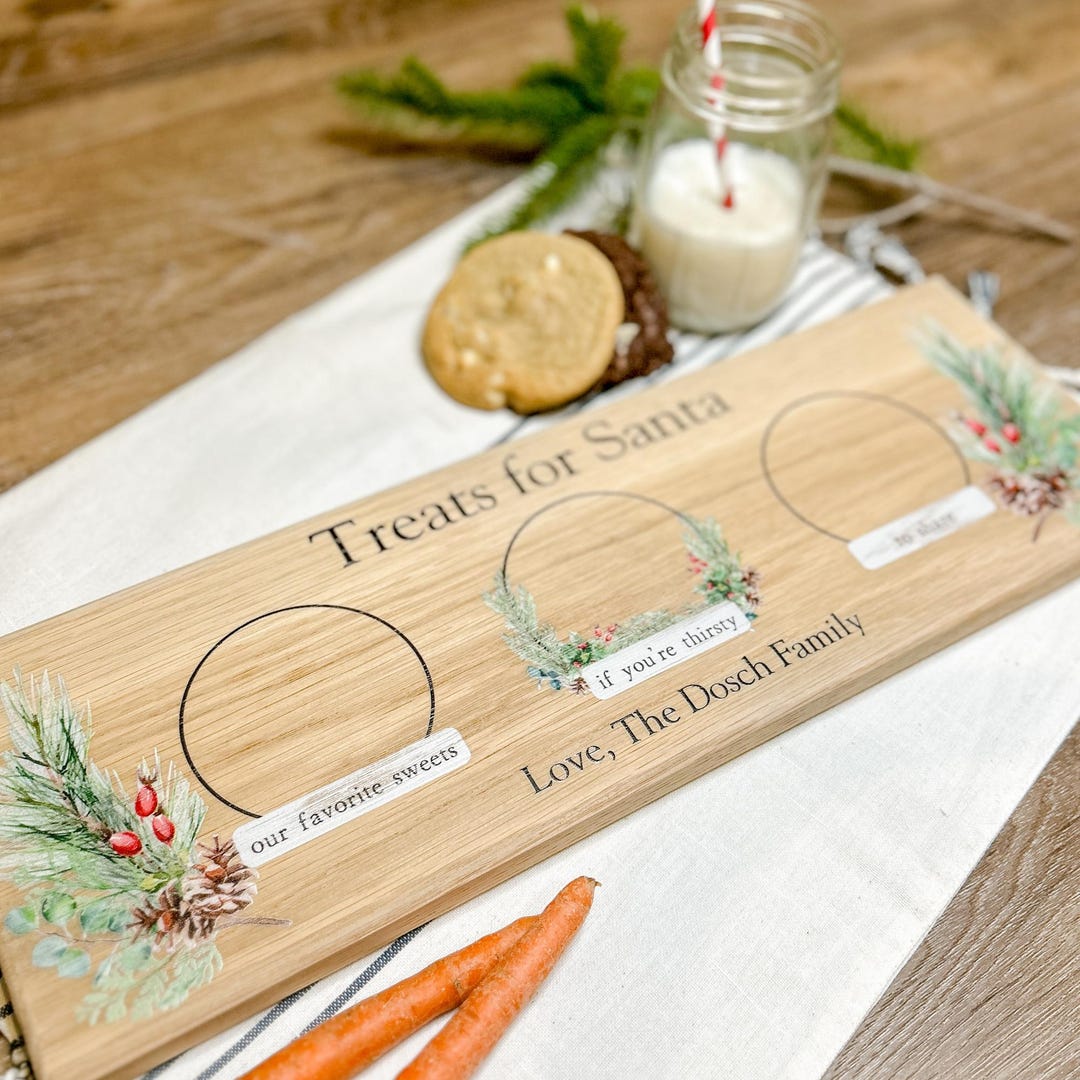 Santa Cookie Tray, Cookies and Milk Board, Christmas Eve Treats for ...