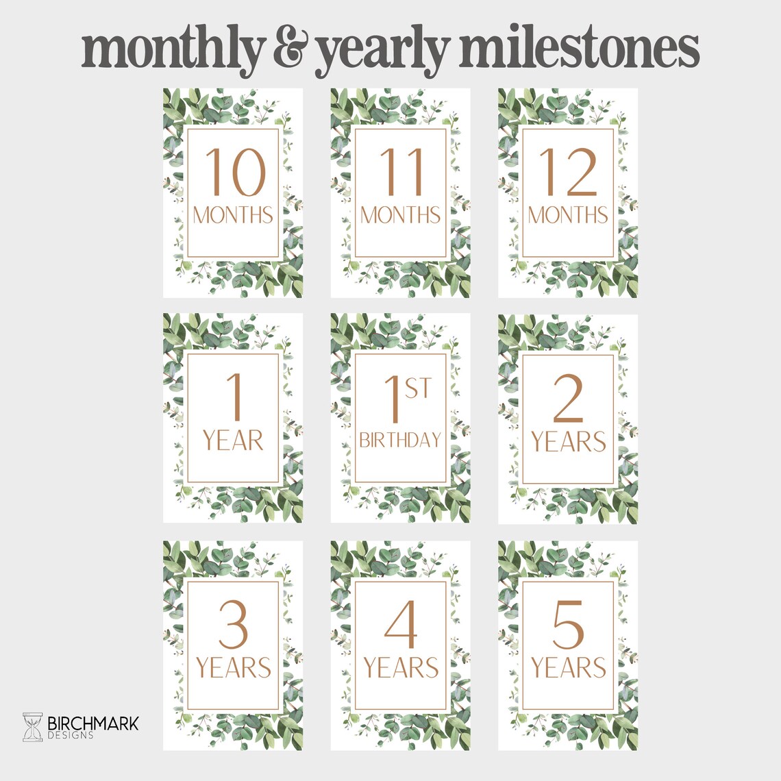 Eden Baby Milestone Cards DIY Digital Download Monthly | Etsy