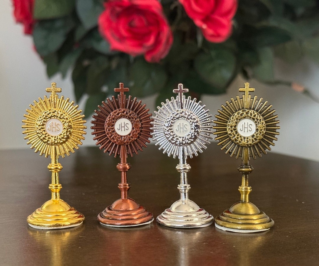 Miniature Monstrance Blessed Sacrament Eucharist, Adoretion Catholic ...