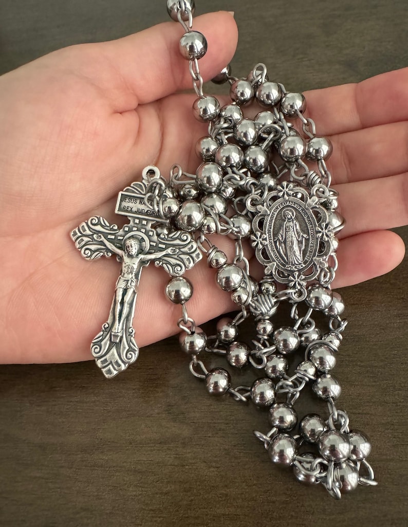 Handmade Stainless Steel Catholic Rosary, Unbreakable Large Rosary - Etsy