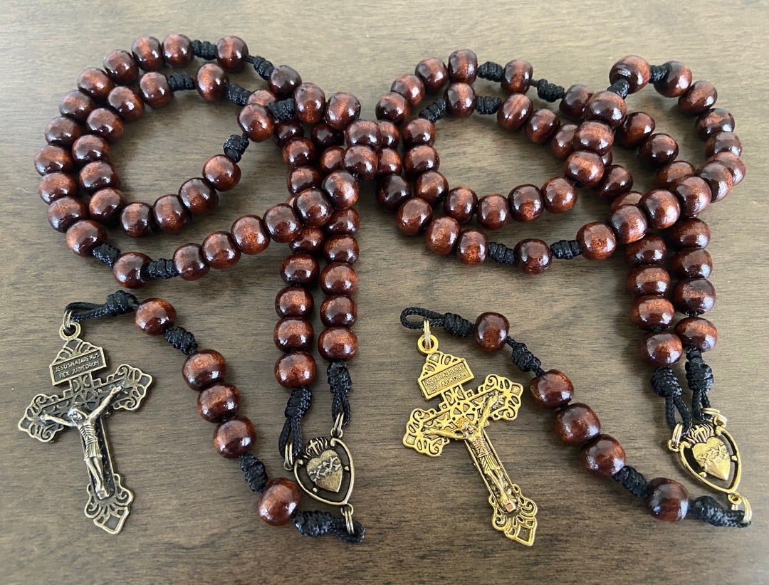 Wooden Beads Rosary, Cord Rosary | Handmade - Etsy