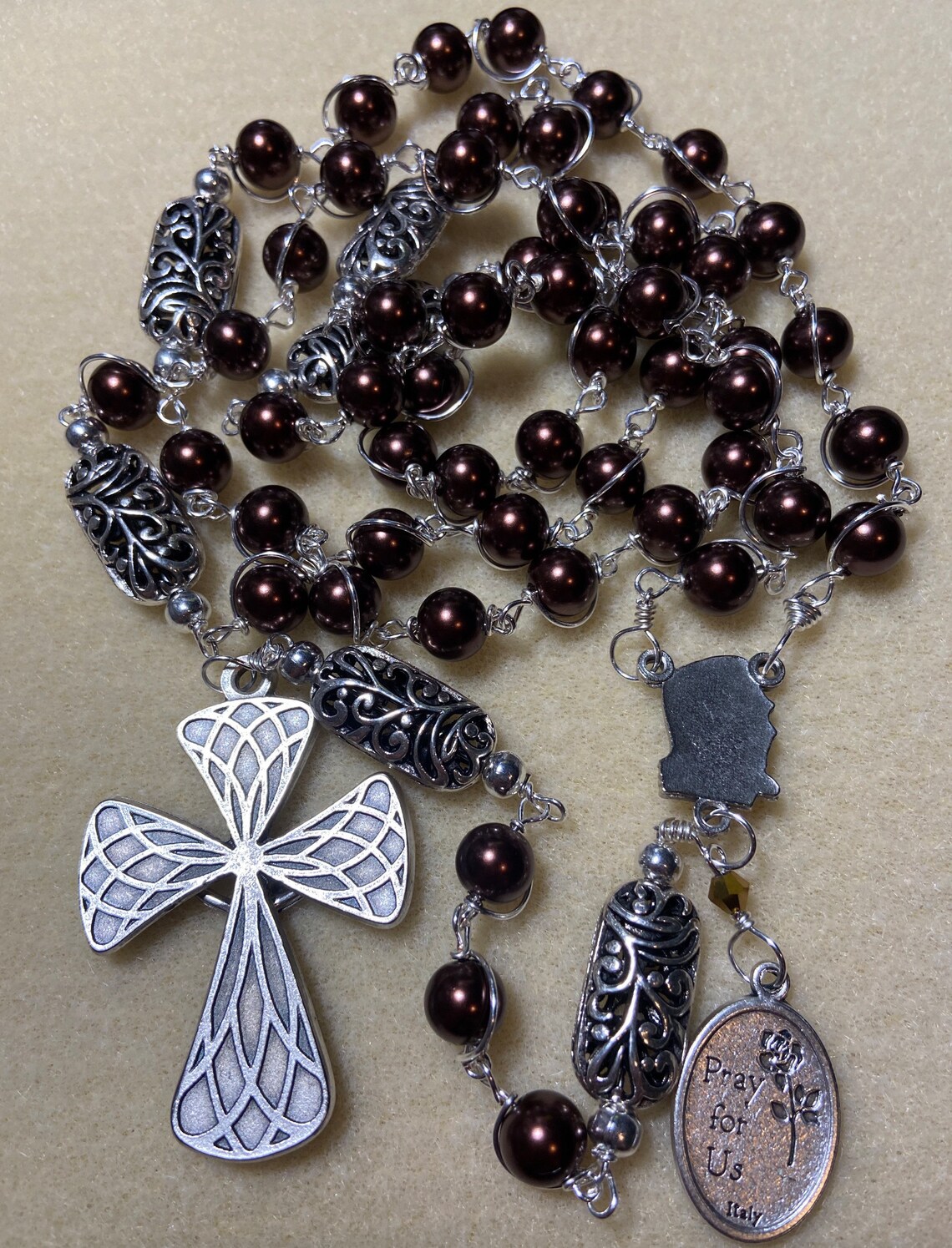 St. Padre Pío Catholic Rosary, St Christopher Medal, Unbreakable Rosary ...