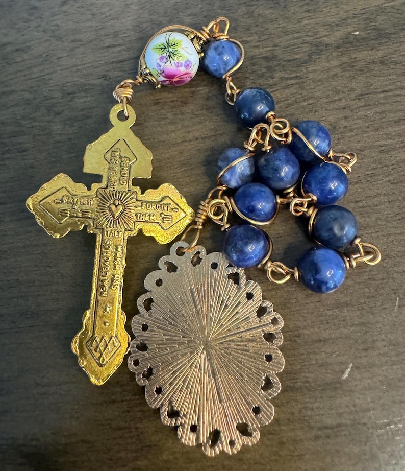 Our Lady of Guadalupe Decade Catholic Rosary, Blue Stone Rosary ...