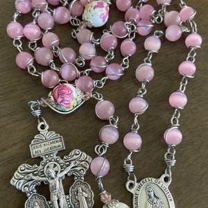 St. Therese of Lisieux, Stainless Steel Wire, Large Rosary, Unbreakable ...