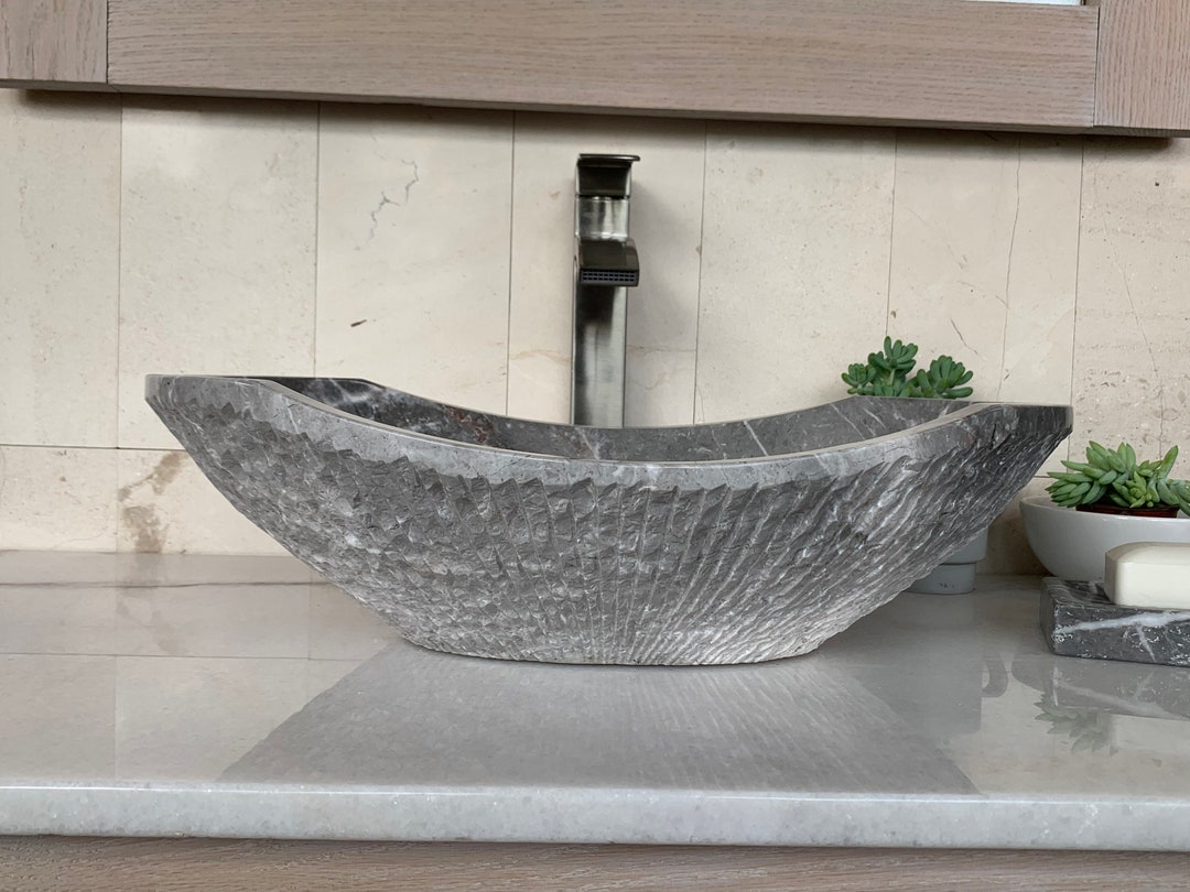 Oval Bathroom Sink - Handmade Marble Bathroom Sink 100% Natural Stone ...