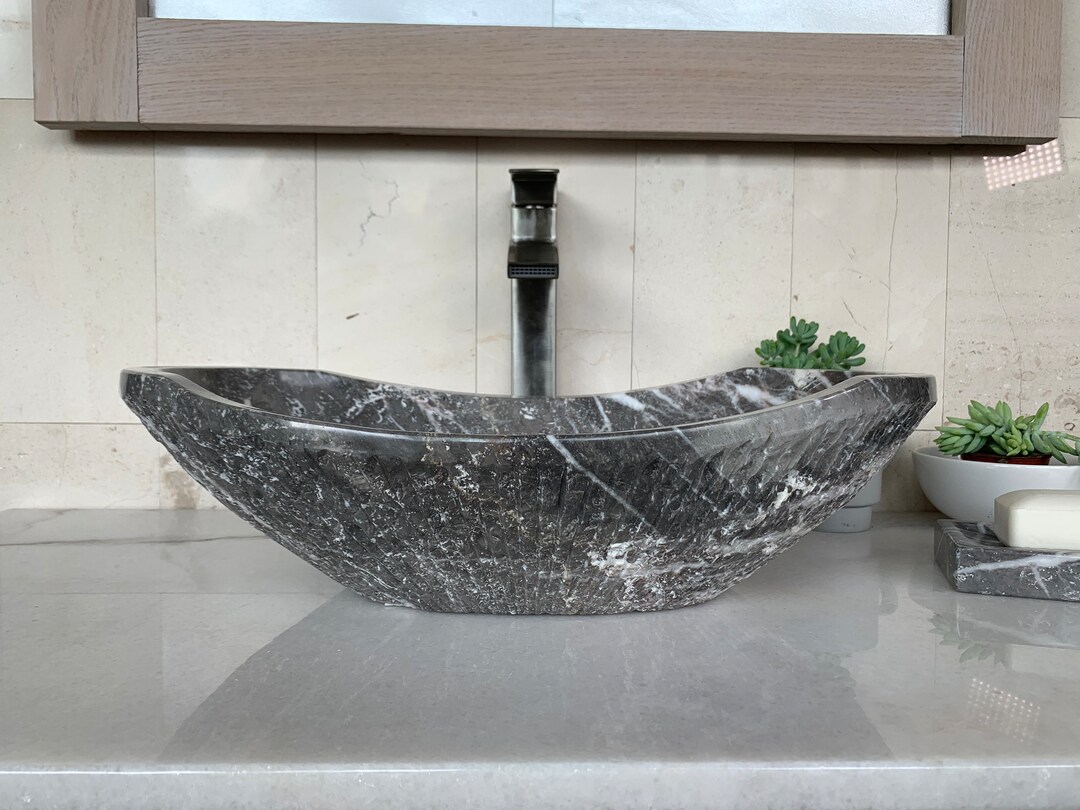 Oval Bathroom Sink Handmade Marble Bathroom Sink 100% Natural Stone ...