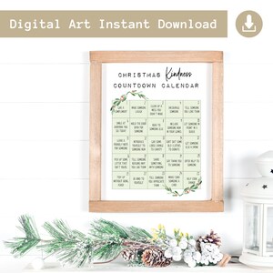 Advent Calendar Printable, Christmas Countdown Kindness Calendar - Etsy UK