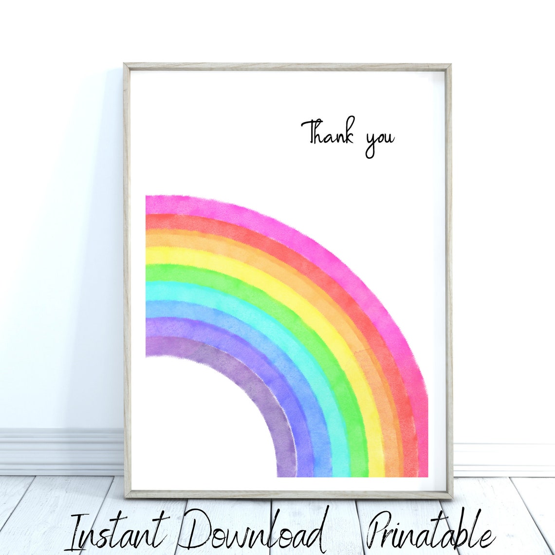 Printable Rainbow Art Rainbow Poster Instant Download Decor | Etsy