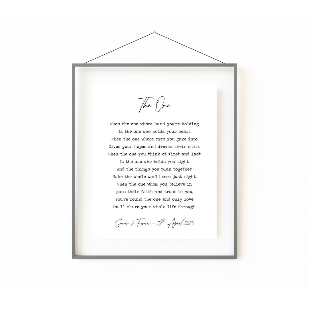 Personalised Wedding Poem Print | Cotton Anniversary Gift - Etsy