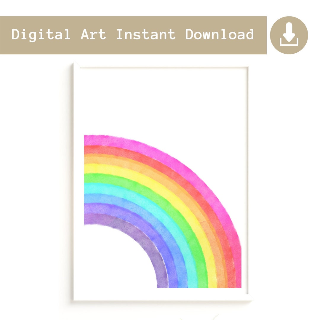 Printable Rainbow Art, Rainbow Poster, Instant Download Decor ...