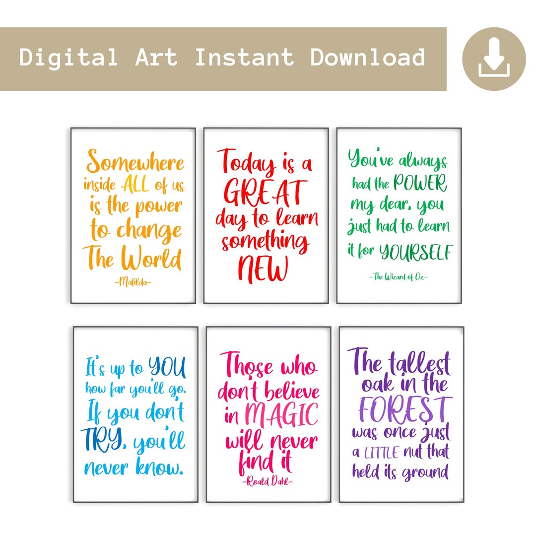 Set of 6 Classroom Quote Prints, Special Education Posters, Teaching ...