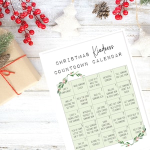 Advent Calendar Printable, Christmas Countdown Kindness Calendar - Etsy