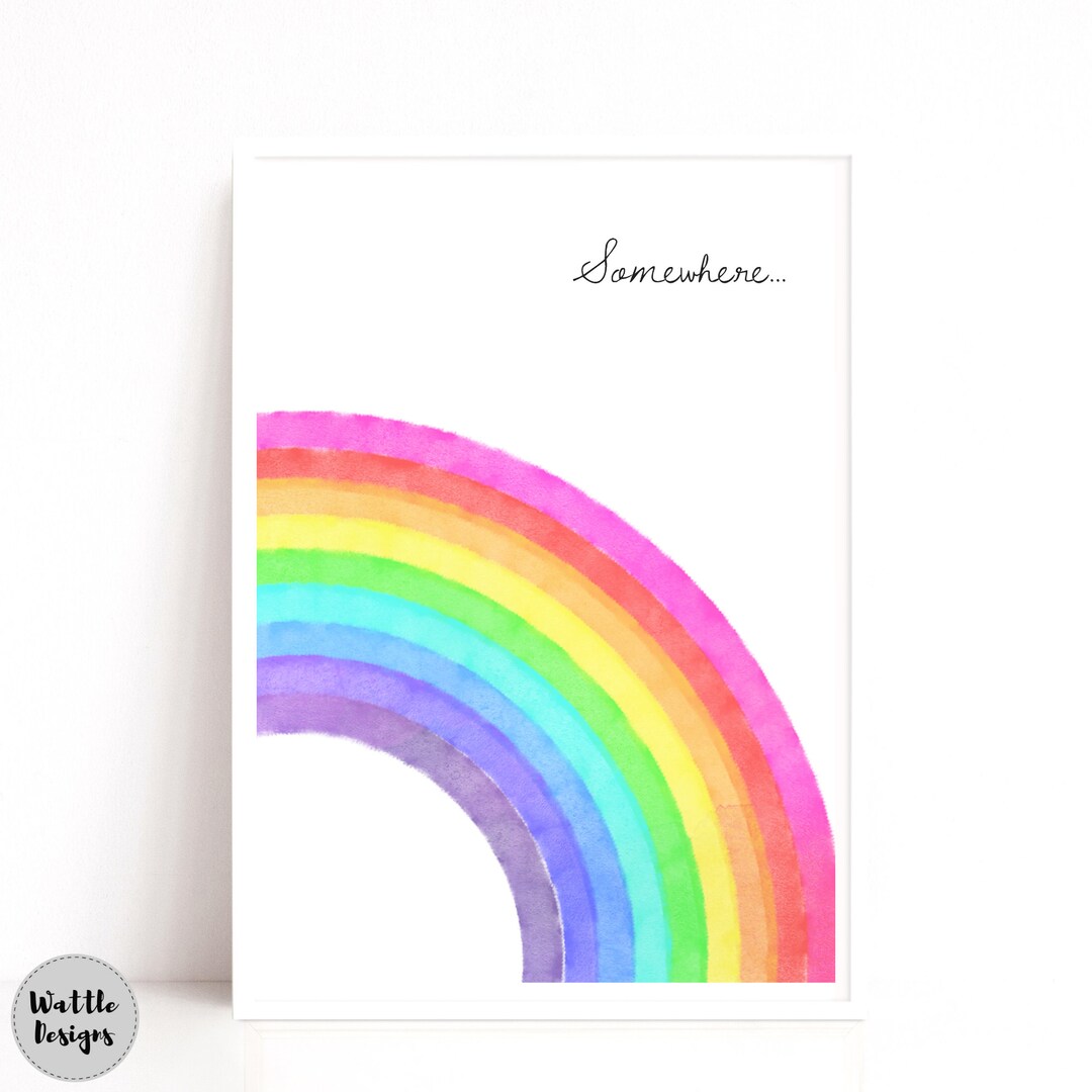 Personalised Watercolour Rainbow Print: Kids Room Décor - Etsy UK