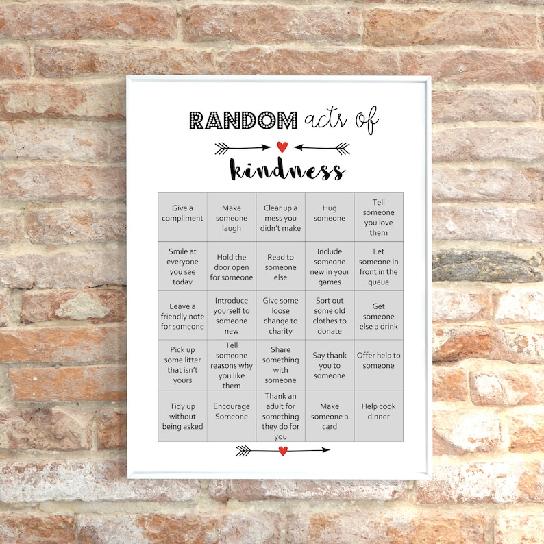 Be Kind Instant Download Print, Random Acts of Kindness Quote Poster ...