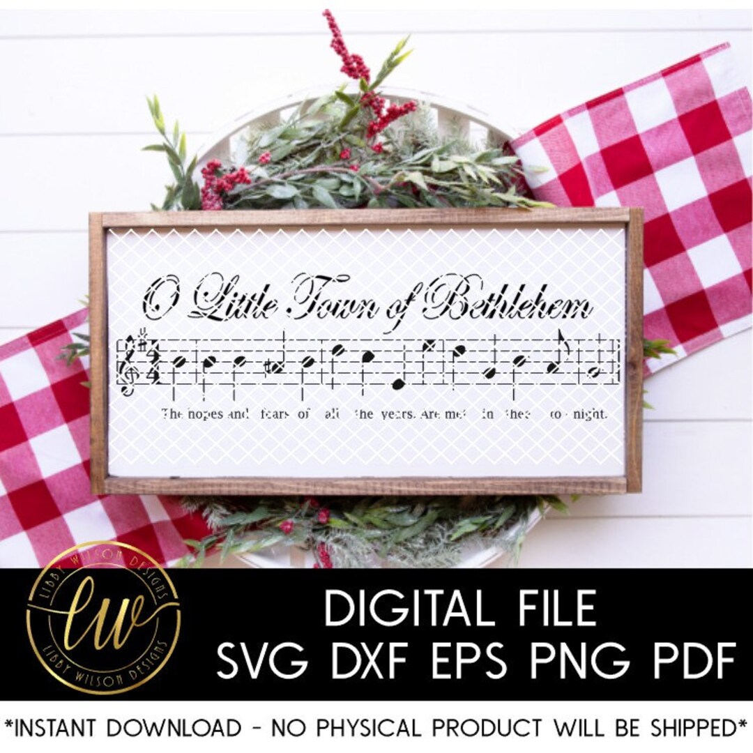 O Little Town of Bethlehem | Christmas Music | Hymn Wall Art | SVG ...