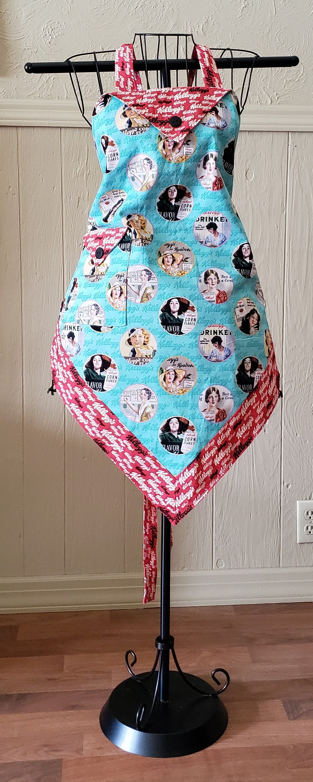 Kelloggs® Vintage Fabric Apron: Handmade Kitchen Accoutrement - Etsy