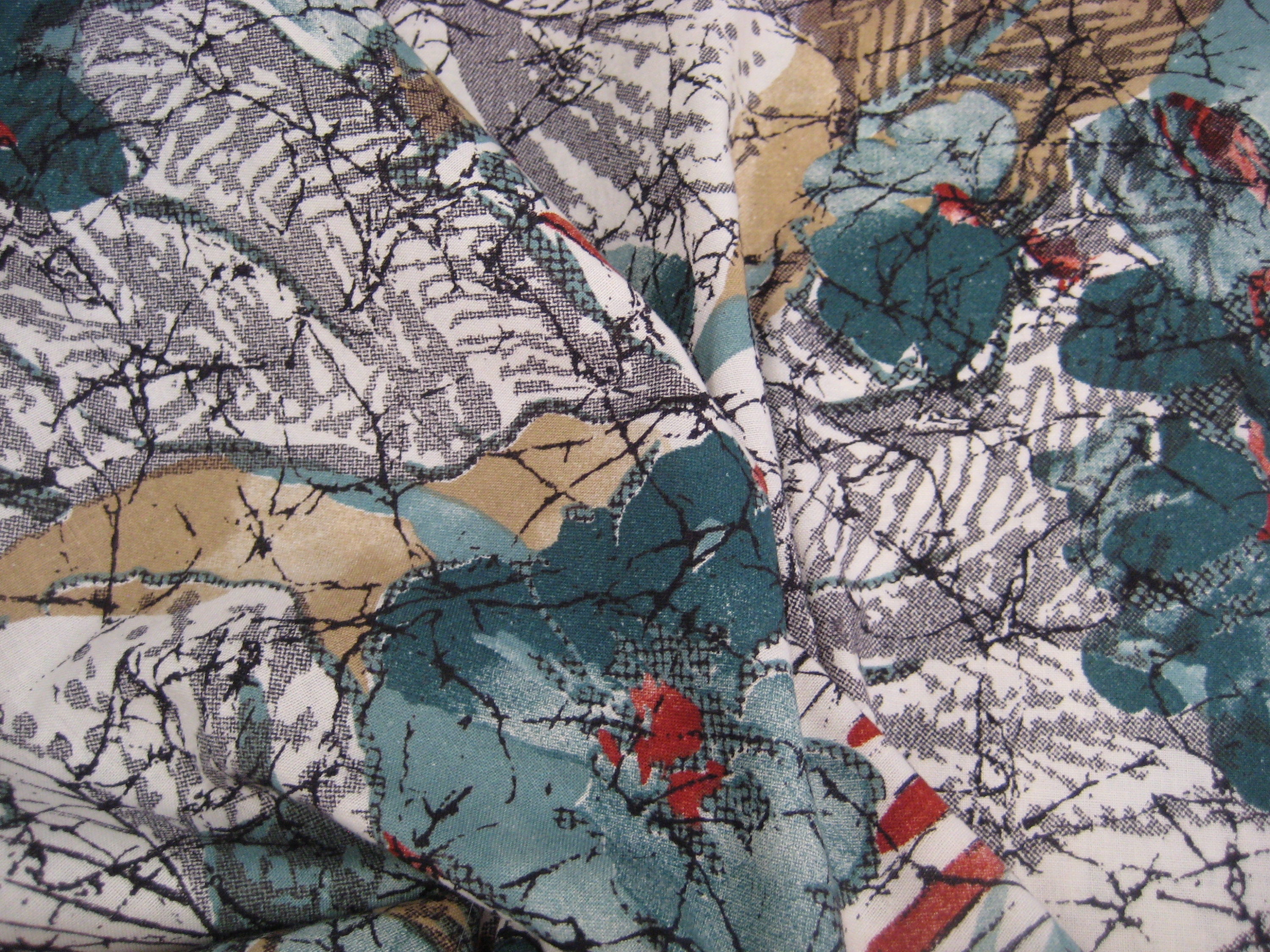 COTTON Abstract Leaves and Feathers - Etsy