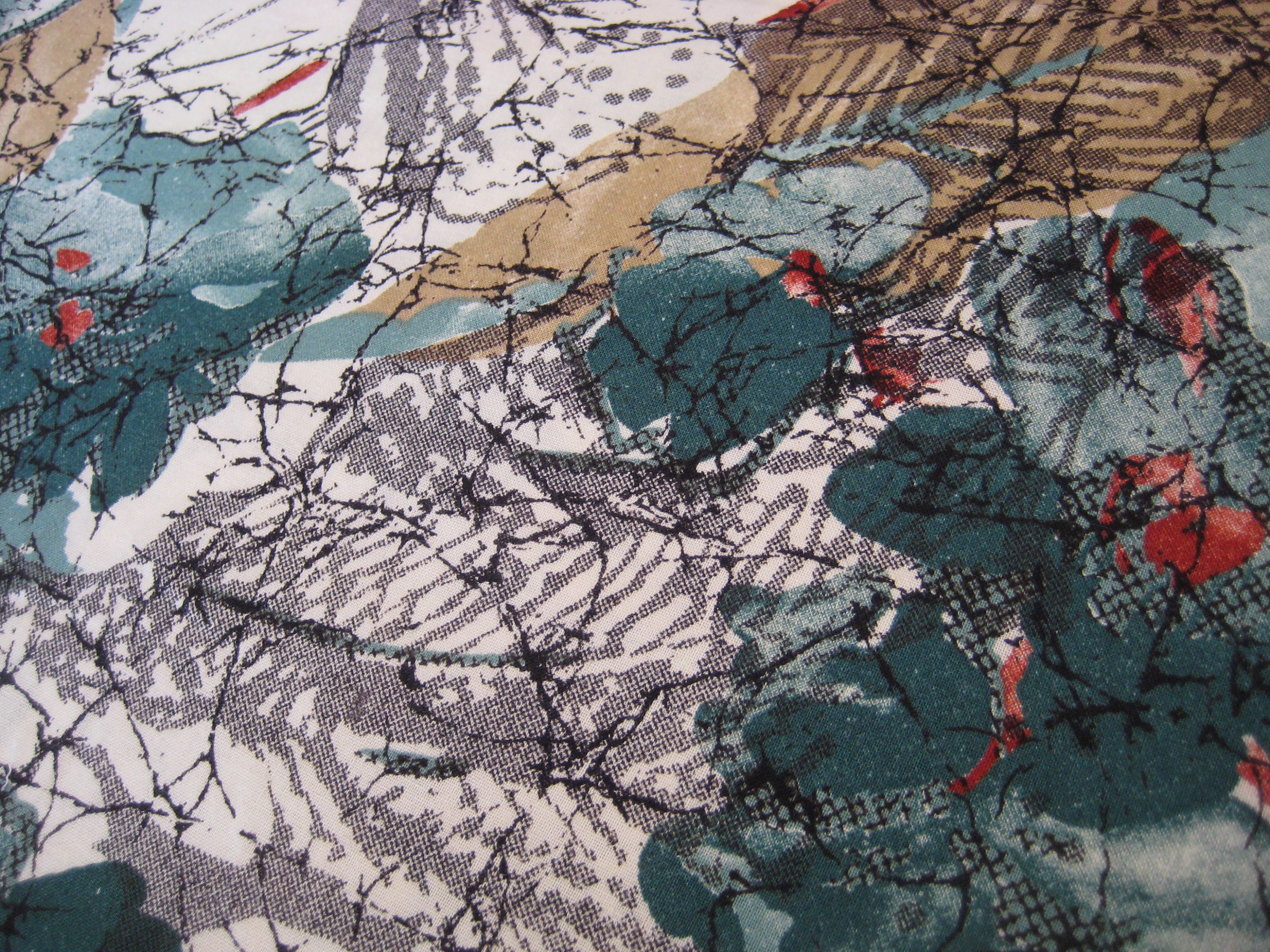 COTTON Abstract Leaves and Feathers - Etsy