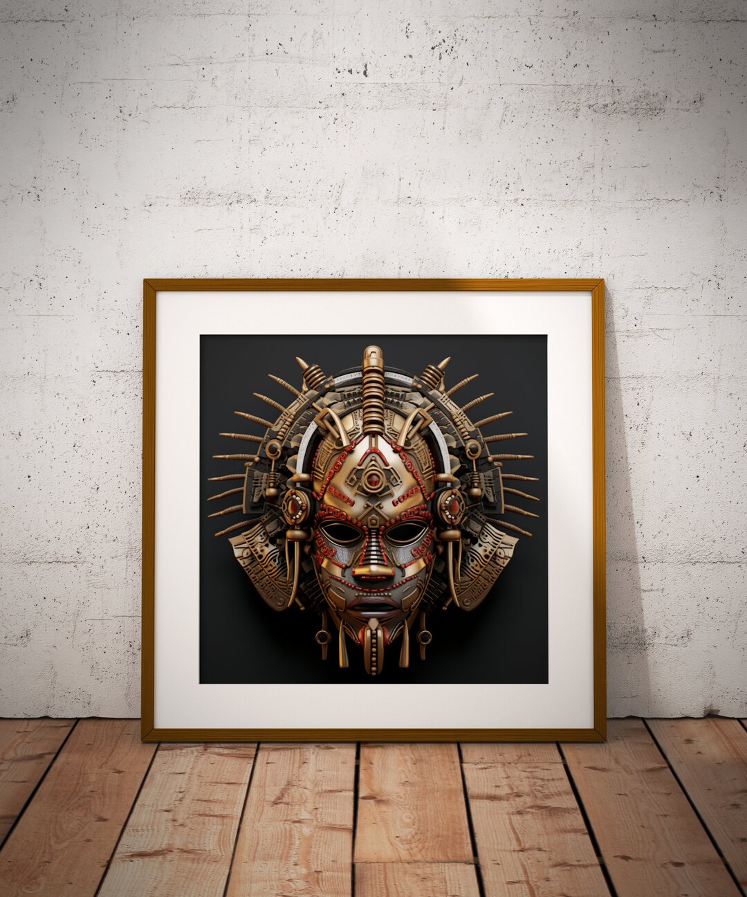 Unique Swaziland Warrior Mask Print Inspired by Afrofurism. Printed ...