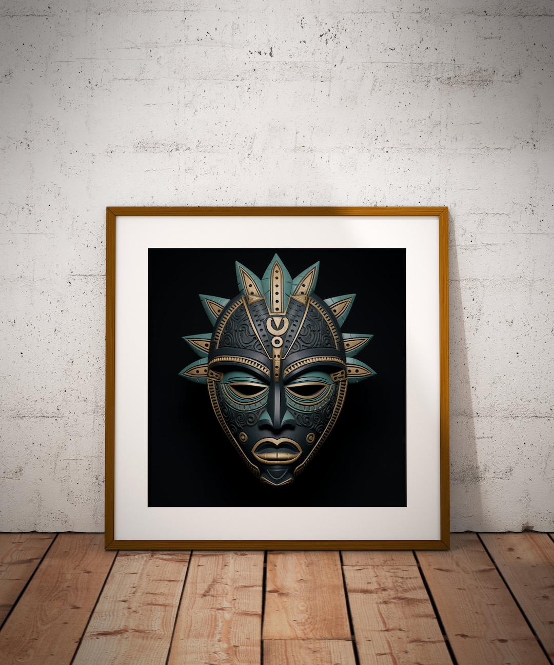 Mali Warrior Mask With Adinkra Symbols. Printed Using Museum-grade ...