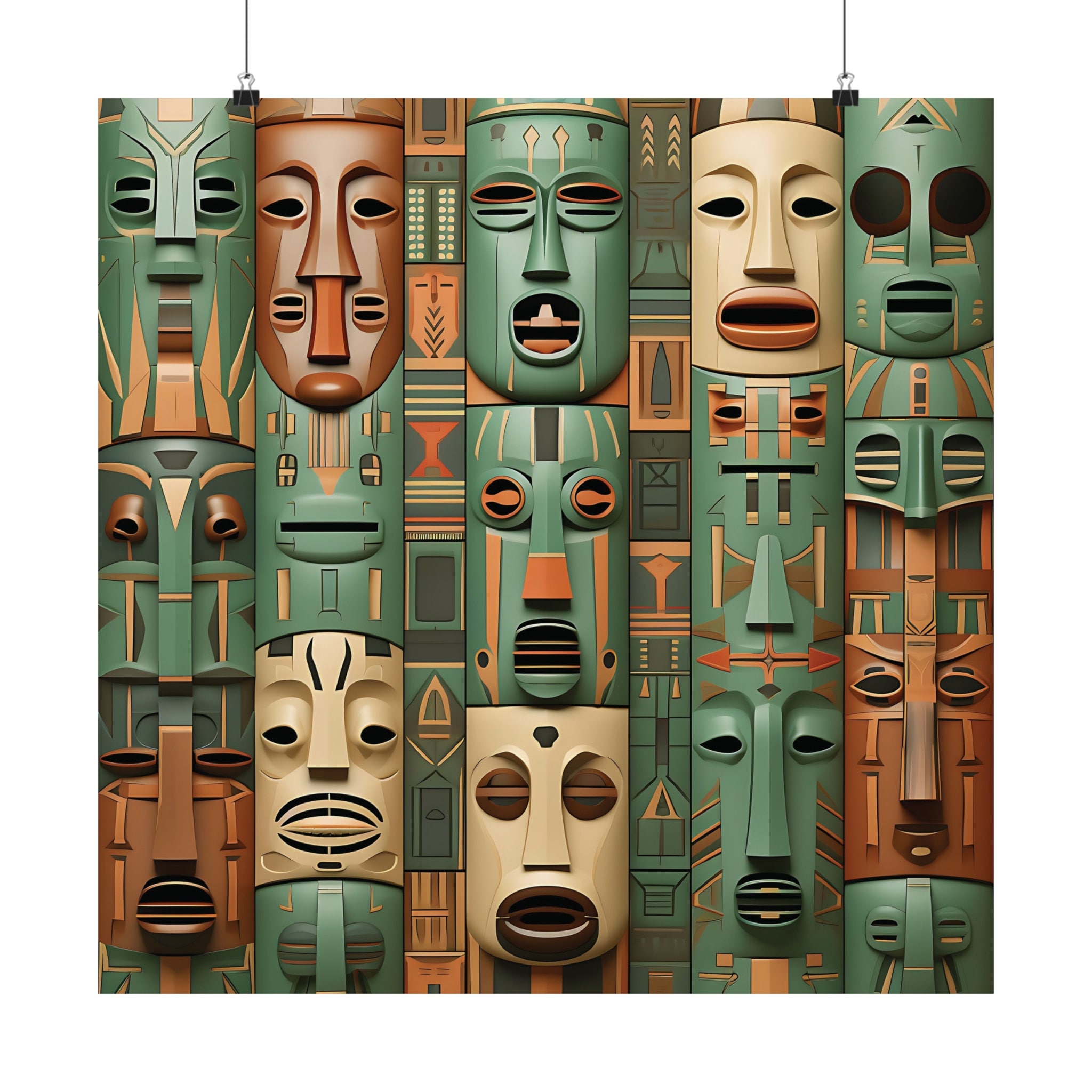 Afrofuturistic West African Mask Collage, Printed on Museum-grade ...