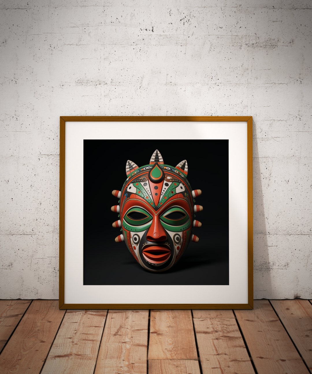 Kenyan African Mask Print, Ideal Housewarming Gift, Ready-to-hang Wall ...