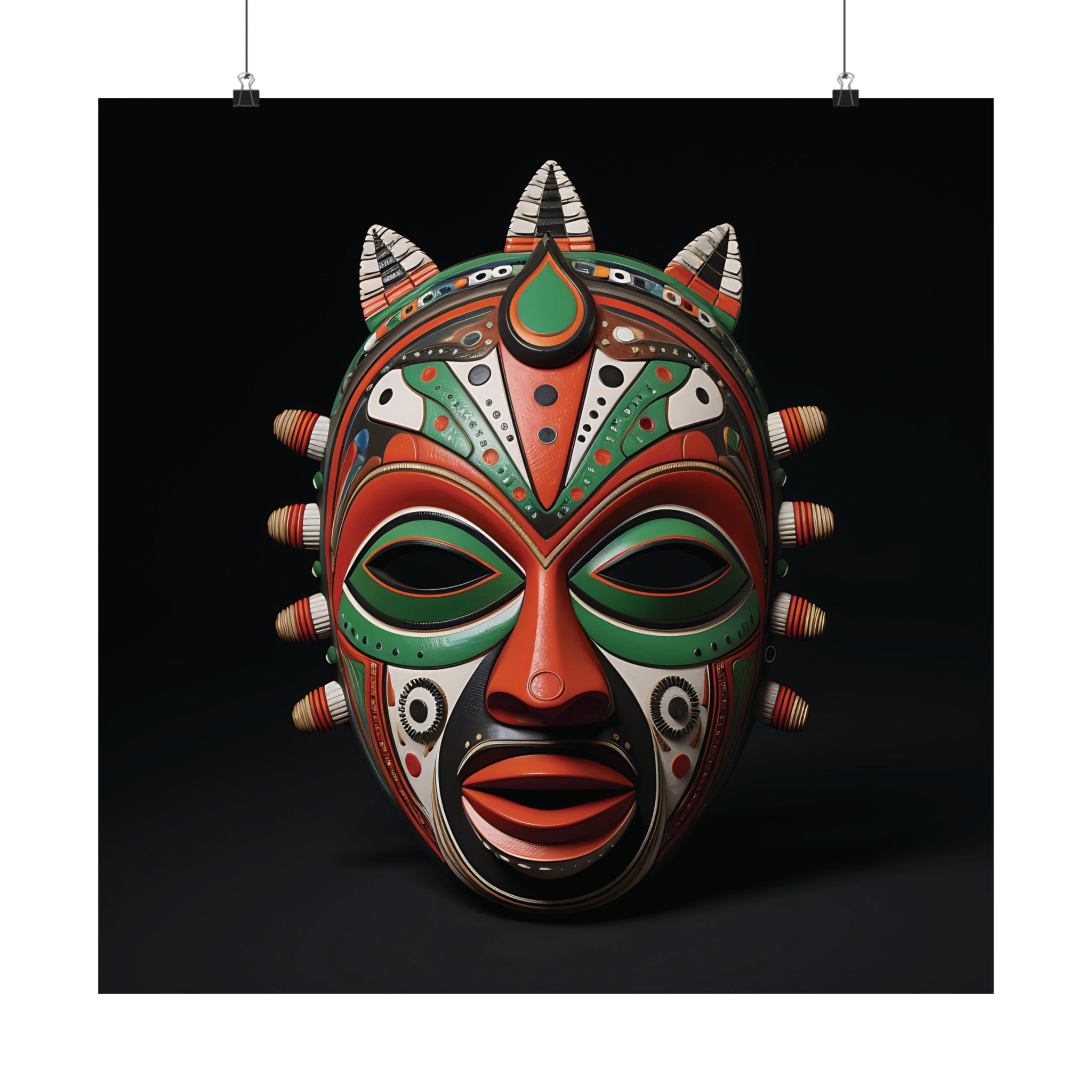 Kenyan African Mask Print, Ideal Housewarming Gift, Ready-to-hang Wall ...